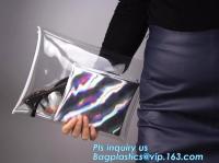 China Eco-friendly Practical Waterproof Transparent Zipper Hand Bag PVC Cosmetic Clutch Bag For Gift Promotion, purse, wallet for sale