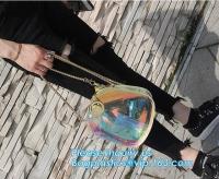 China adjustable shoulder strap women nylon pvc tote bag, Summer Beach Clear PVC Shoulder Bag DIY Transparent Clutch Tote Bag for sale