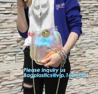 China adjustable shoulder strap women nylon pvc tote bag, Summer Beach Clear PVC Shoulder Bag DIY Transparent Clutch Tote Bag for sale