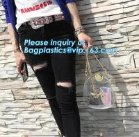 China adjustable shoulder strap women nylon pvc tote bag, Summer Beach Clear PVC Shoulder Bag DIY Transparent Clutch Tote Bag for sale