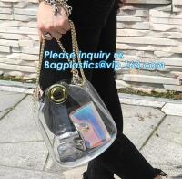 China adjustable shoulder strap women nylon pvc tote bag, Summer Beach Clear PVC Shoulder Bag DIY Transparent Clutch Tote Bag for sale