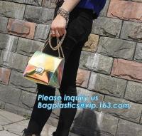 China shoulder clear pvc chain hand bag for purses handbags, Metallic Transparent PVC Beach Handbags Shoulder Bags, Chain Cros for sale