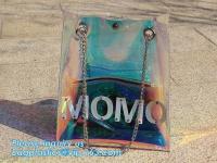 China Summer Beach Bag Vinyl PVC Transparent Small Tote Handbags Shopping Shoulder Bags, pvc waterproof shoulder beach bag, pa for sale