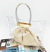 China clear pvc bag ring handle handbag teenager handbag, PVC Jelly Tote bag Candy handbag, beach handbag, handle carrier, bag for sale