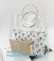 China pvc shoulder bag girls one shoulder bag for college, transparent handbag tote shoulder PVC sling clear vinyl beach bag for sale