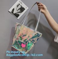 China popular bench shoulder bag transparent pvc bag, PVC Tote Bag Shoulder Handbag Transparent PVC Beach Bag, casual beach ba for sale