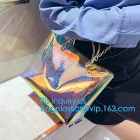 China Cheap PVC Single Shoulder Bag for Girl, summer hot sale shoulder PU PVC transparent bag, coating shopping bag tote bag s for sale