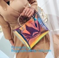 China Cheap PVC Single Shoulder Bag for Girl, summer hot sale shoulder PU PVC transparent bag, coating shopping bag tote bag s for sale