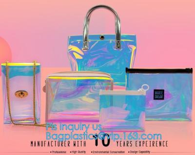 China Elegant Transparent Handbags Shoulder Tote PVC Beach Bags for women with Zipper, Vinyl Transparent PVC Shoulder Bag With for sale