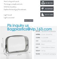China Clear Carry On Travel Toiletry Bag PVC Travel Cosmetic Makeup Bag, Outdoor travel solid durable transparent PVC zipper b for sale