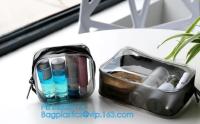 China Promotion reusable clear printed transparent zipping storage cosmetic toiletry pvc makeup bag for travel make up, handle for sale