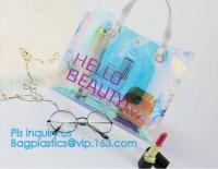 China Summer Beach Bag Clear PVC Shoulder Bag new style, Fashion transparent jelly iridescent manufacturer clear shoulder purs for sale