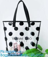 China waterproof shoulder beach bag, shoulder tote clear pvc beach bags with silk ribbon, Shoulder Messenger Bags, tote carry for sale