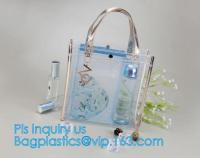 China Custom Stadium Tote Bag Clear Shoulder PVC Bag with Zipper, pvc letter bucket bag clear transparent jelly shoulder tote for sale