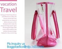 China PVC tote shoulder bag for work and school, handle bag with long shoulder strap waterproof clear pvc tote bag, PVC Women for sale