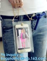China phone purse with cash holder phone case wallet with wrist coin purse, wallet with cell phone pocket, Clear PVC/Vinyl sho for sale