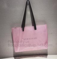 China Semi-clear Tote Bags Stripe PVC Shoulder Bag with Pouch, PVC PU Trendy Handbag Shoulder Bag Beach Bag, PVC shoulder bag for sale