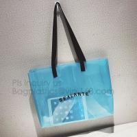 China Semi-clear Tote Bags Stripe PVC Shoulder Bag with Pouch, PVC PU Trendy Handbag Shoulder Bag Beach Bag, PVC shoulder bag for sale