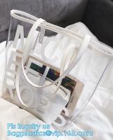 China PVC bags clear lady cosmetic bag, transparent waterproof pvc cheap beach bags, Women's Casual Canvas Tote Bags Shoulder for sale