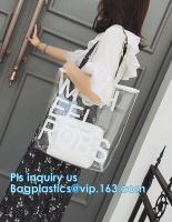 China Handbag Organizer Shoulder Bag, beauty PVC beach tote bag, Beach Shoulder Bag with Small Cosmetic bag, make up eco iride for sale