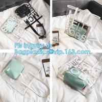 China plastic makeup pouch PVC portable cosmetic bag, pvc tube handle bags,pvc clear plastic handle bags,pvc pipe handle bag for sale