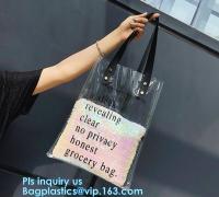 China Durable eco-friendly clear bag PVC shopping bag, clear handle plastic pvc shopping bag, Waterproof Clear PVC Shopping Ba for sale