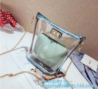 China waterproof promotional clear tote pvc handle shopping bag, PVC mat waterproof reusable tote shopping bags, summer soft p for sale