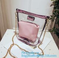 China Transparent conference eco shopping bag, shopping pvc bag with custom print, shopping square bottom portable clear PVC p for sale