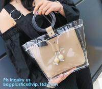 China Beauty Flower Color PVC tote shopping bag, PVC Coating 600D Polyester Tote Bag Grocery Bag with Zipper Closing, handle for sale