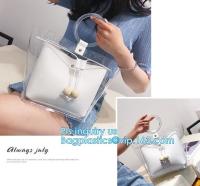 China reusable eco friendly tote transparent pvc shopping bag, shopping cluth PVC beach bag with zipper, eco-freindly Promotio for sale