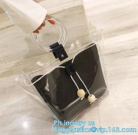 China reusable eco friendly tote transparent pvc shopping bag, shopping cluth PVC beach bag with zipper, eco-freindly Promotio for sale