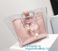 China PVC transparent shopping bag, Zipper PVC Vinyl Tote Shopping Bag, PVC shopping reusable tote bags with carry handle, bag for sale
