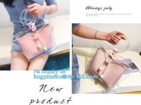 China PVC transparent shopping bag, Zipper PVC Vinyl Tote Shopping Bag, PVC shopping reusable tote bags with carry handle, bag for sale