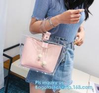China PVC transparent shopping bag, Zipper PVC Vinyl Tote Shopping Bag, PVC shopping reusable tote bags with carry handle, bag for sale