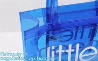 China customized handle clear plastic pvc make up bag, vinyl pvc zipper bags with handles, snap button closure or k plas for sale