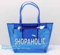China customized handle clear plastic pvc make up bag, vinyl pvc zipper bags with handles, snap button closure or k plas for sale