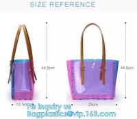 China Leisure PVC Purple Handbag For Ladies, Promotional Handbags, Summer Beach Bag PVC Clear Transparent Handbag Women Should for sale