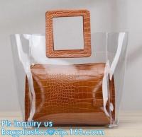 China Promotional Sport Travel Womens Shopping Shoulder Strap Clear PVC Zipper Beach Tote Bag, shoulder PVC jelly bag tote han for sale
