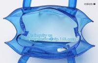 China Fashion Summer Women Handbags Transparent Shoulder Bags PVC Tote Beach Bags, Promotional Summer Clear PVC Beach Bag, tot for sale