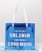 China PVC Tote Shopper Square Handbag Ladies Shoulder Beach Bag, pvc waterproof shoulder beach bag with two bags, handle shoul for sale