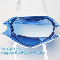 China PVC Tote Shopper Square Handbag Ladies Shoulder Beach Bag, pvc waterproof shoulder beach bag with two bags, handle shoul for sale