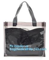 China fashion pvc mirror vinyl shopping bag with printing, Recyclable Durable Clear PVC Shopping Bag with Button Closure, tote for sale