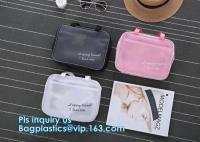 China Embroidery Logo black nylon mesh cosmetic bag with zipper, mesh net zipper cosmetic makeup bag with custom logo, Women M for sale