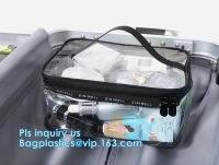China PVC Zip Lock Plastic Cosmetic Travel Packaging Bag, Travel Set Stand Up Bags For Agency With Custom Logo, Waterproof Pla for sale