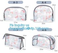 China wholesale makeup bag travel pvc zipper bag, Organic Plastic PVC Bags Travel Cosmetic Bag seal Toiletry Zip Pouch, drawst for sale