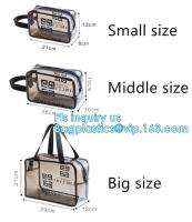 China PVC multi function cosmetic case, PVC Transparent Women Travel Costmetic Bag Fashion Portable Trunk Zipper Makeup Organi for sale