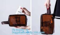 China PVC multi function cosmetic case, PVC Transparent Women Travel Costmetic Bag Fashion Portable Trunk Zipper Makeup Organi for sale