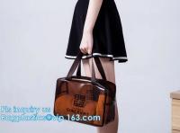 China PVC multi function cosmetic case, PVC Transparent Women Travel Costmetic Bag Fashion Portable Trunk Zipper Makeup Organi for sale