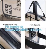 China PVC multi function cosmetic case, PVC Transparent Women Travel Costmetic Bag Fashion Portable Trunk Zipper Makeup Organi for sale