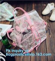 China backpack wholesale with padded straps, Promotional Transparent PVC School Backpack with Customized Logo Clear Children B for sale